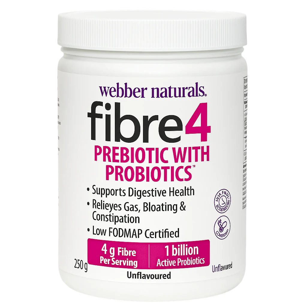 Webber Naturals Fibre4 Prebiotic with Probiotics, 250 g – My Store