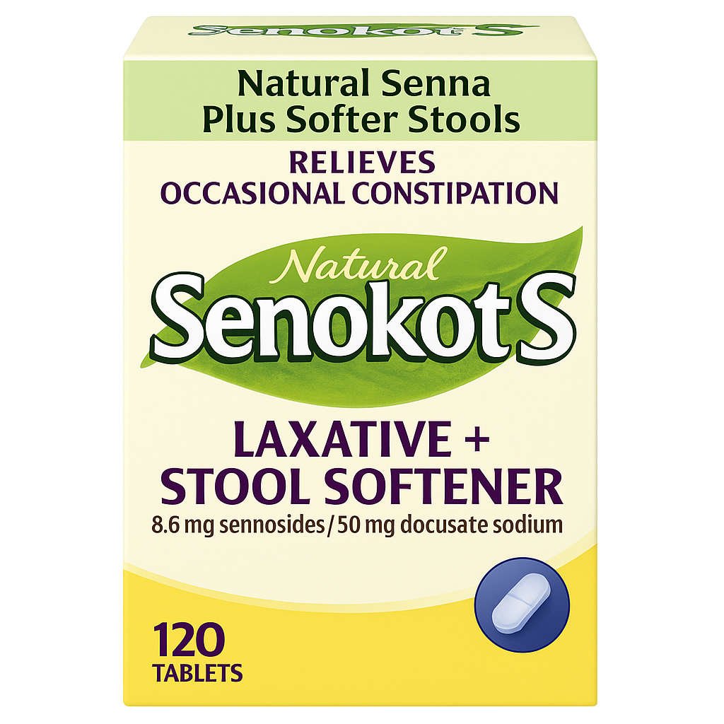 Senokot S Laxative Plus Softener, 120 Senna Tablets – My Store